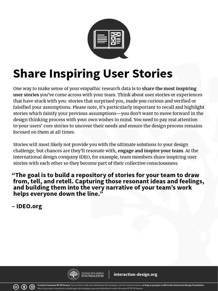 Sharing Inspiring User Stories | PDF | Design Thinking | Educational ...