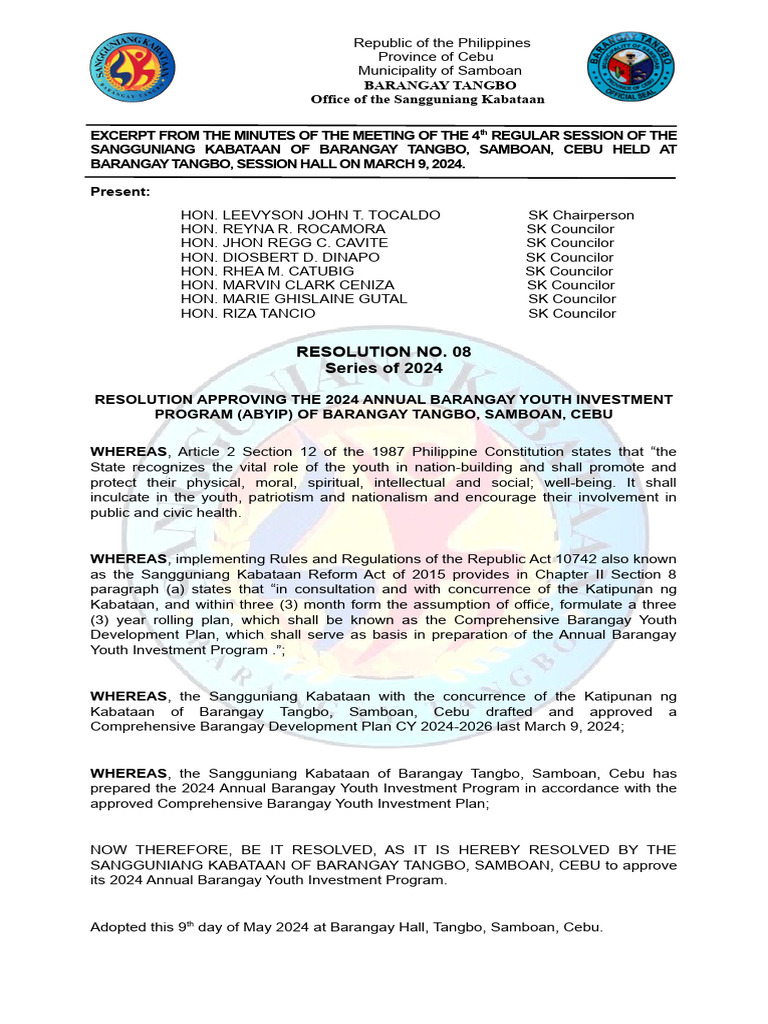 Resolution for Cbydp | PDF | Government