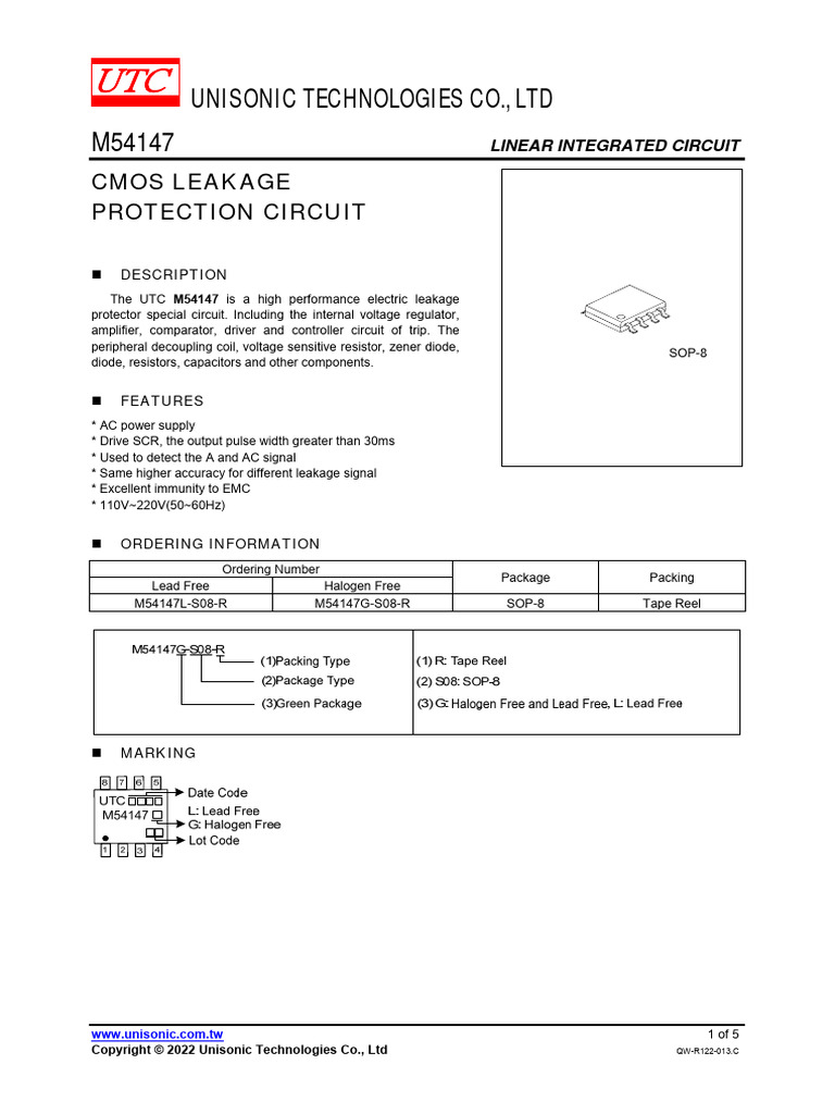 Unisonic Technologies Co., LTD: Cmos Leakage Protection Circuit | PDF ...