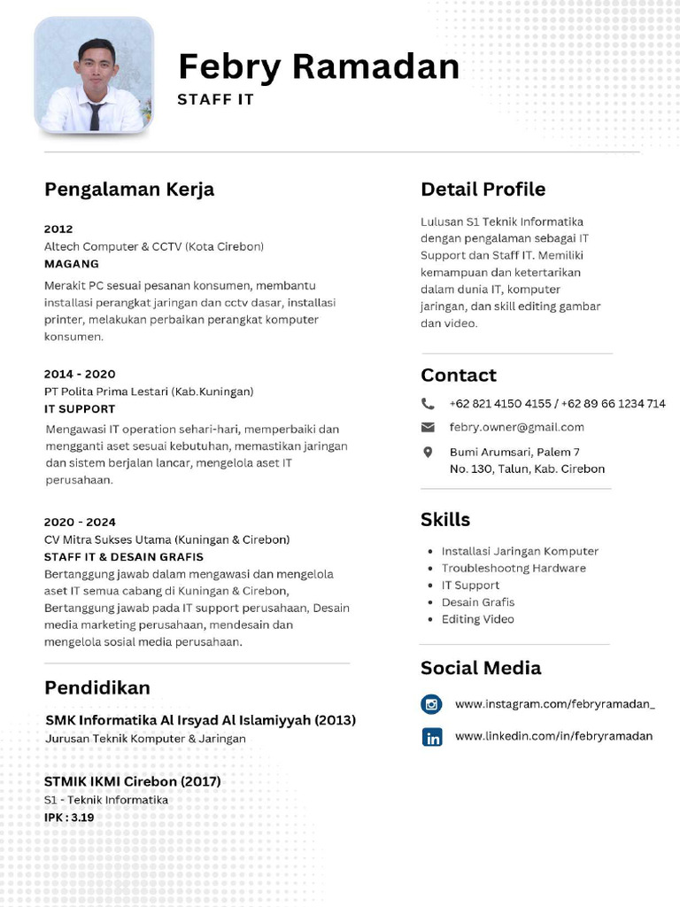 CV Febry Ramadan | PDF