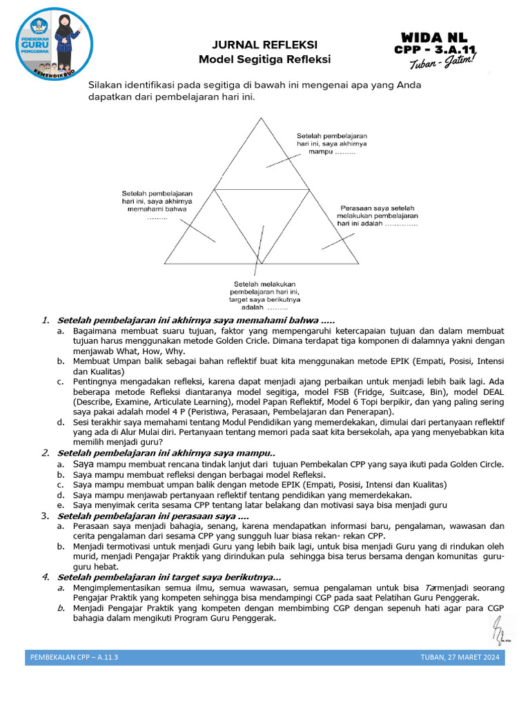 Refleksi Model Segitiga - Day 5 | PDF | Karier & Perkembangan