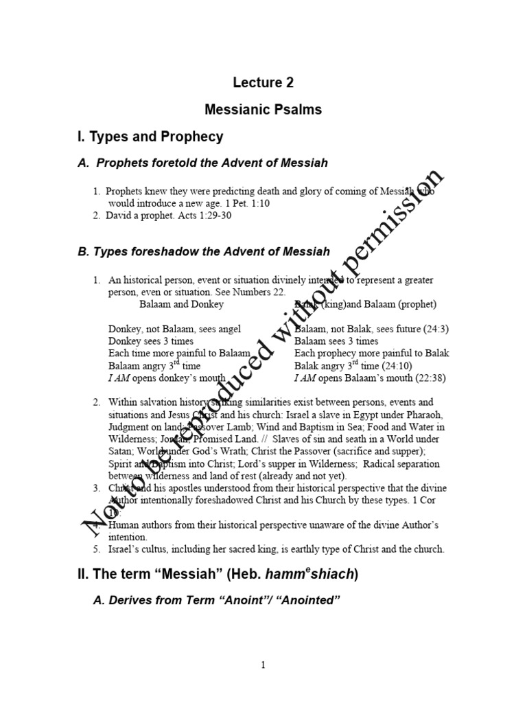 Lecture 2 - Messianic Psalms | Download Free PDF | Messiah | Jesus