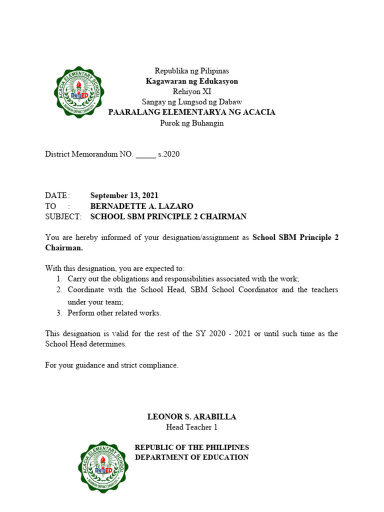 Designation Letter- Coordinatorship | PDF