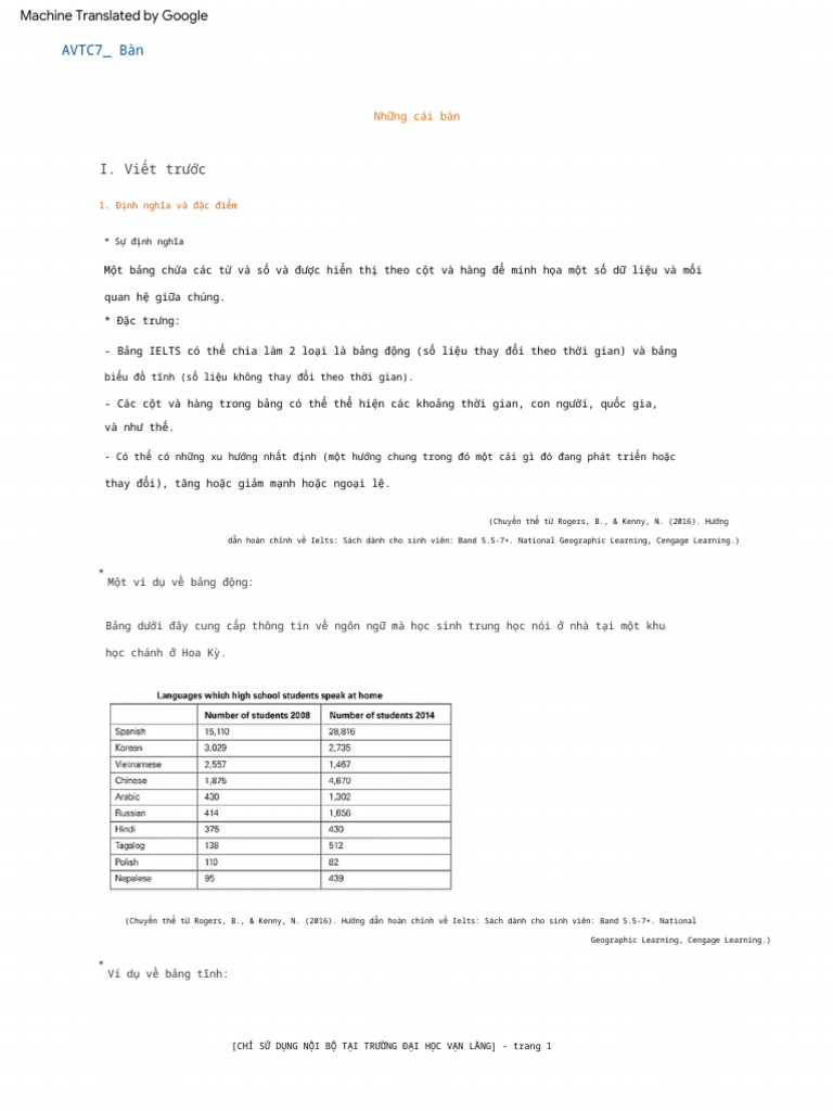 L11. Writing 4 - Task 1 - Tables - Before Class | PDF