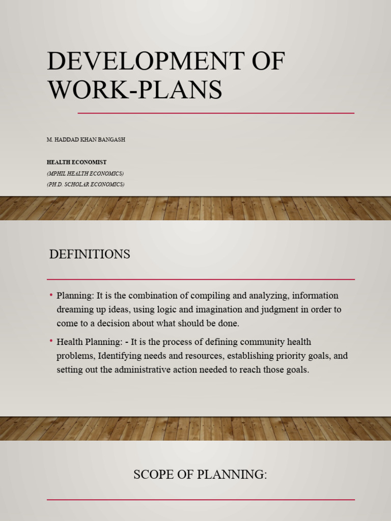 Health Planning Work-Plan Development Guide | PDF | Swot Analysis ...