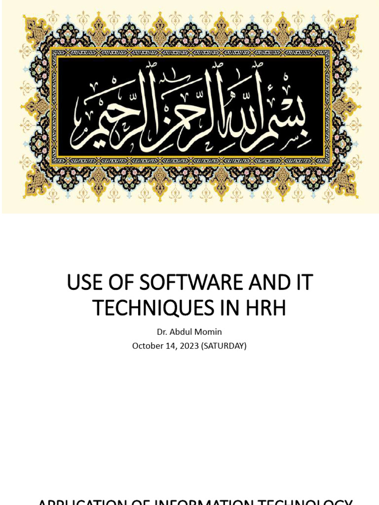6 Use of IT in HRH Final With Assignment | PDF | Human Resource ...