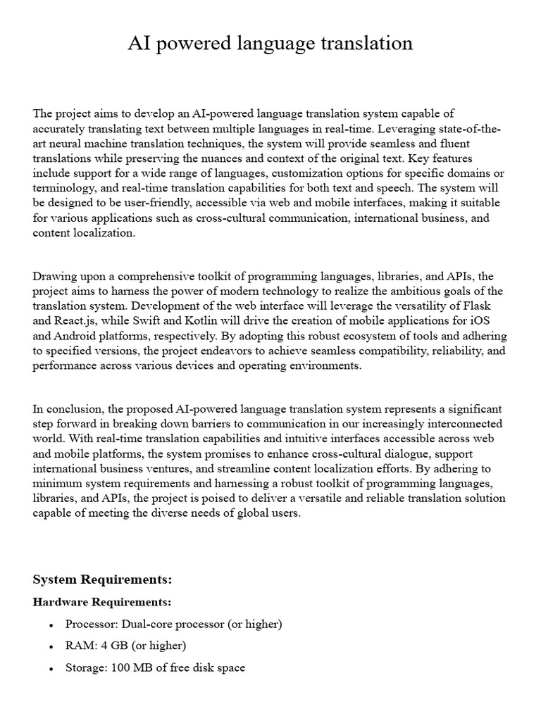 Phase 2 _ AI Powered Language Translation | PDF | Integrated Development Environment | Android ...