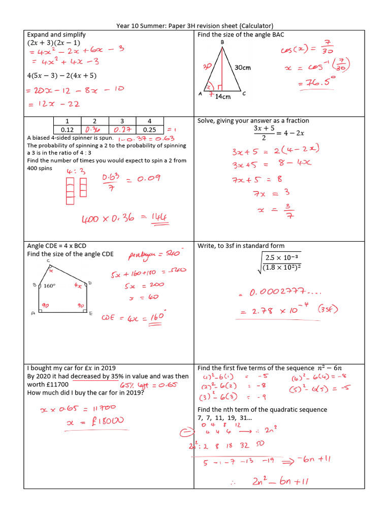 P3 Key Skills Sheet v2 Sols | Download Free PDF | Elementary ...