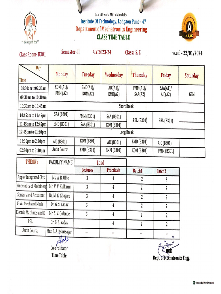 SE Time Table | PDF