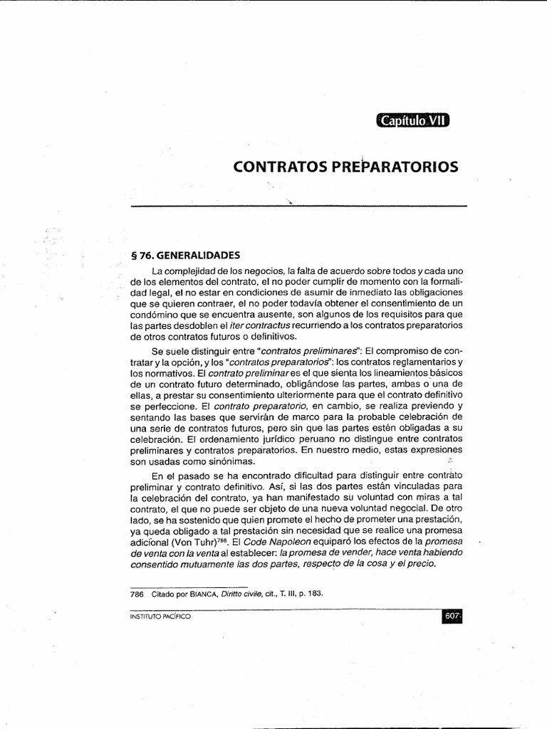 Contratos Preparatorios y Preliminares | PDF | Derecho civil (sistema legal) | Ética legal