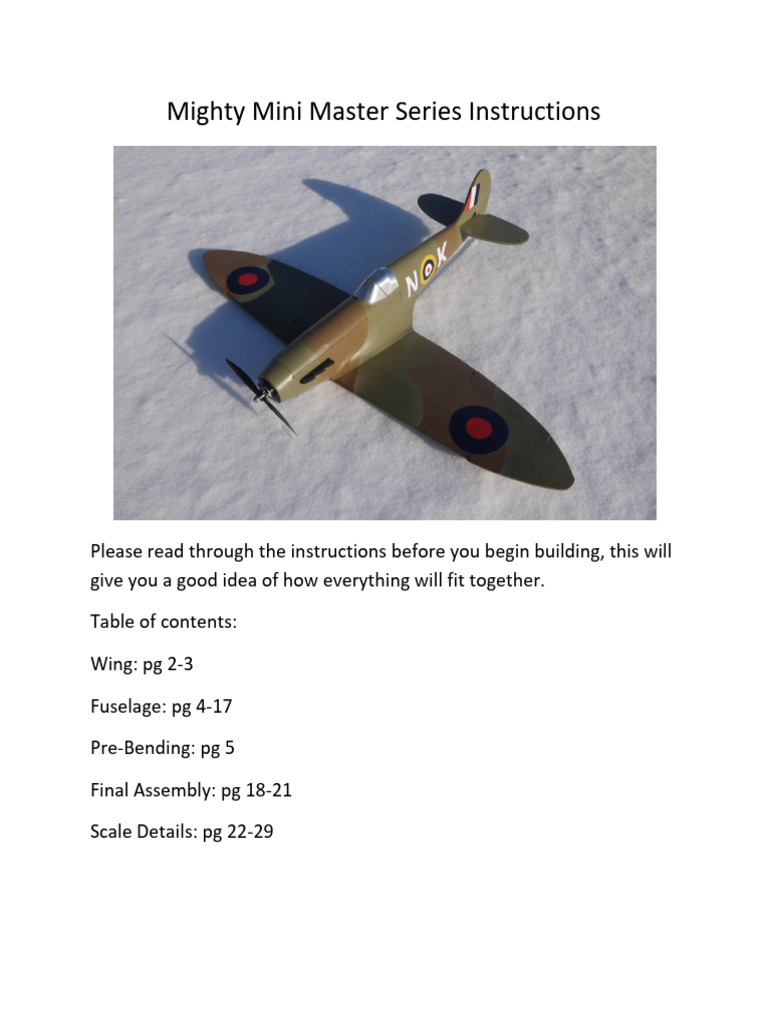 Mighty Mini Master Series Build Guide | PDF | Aircraft | Aviation
