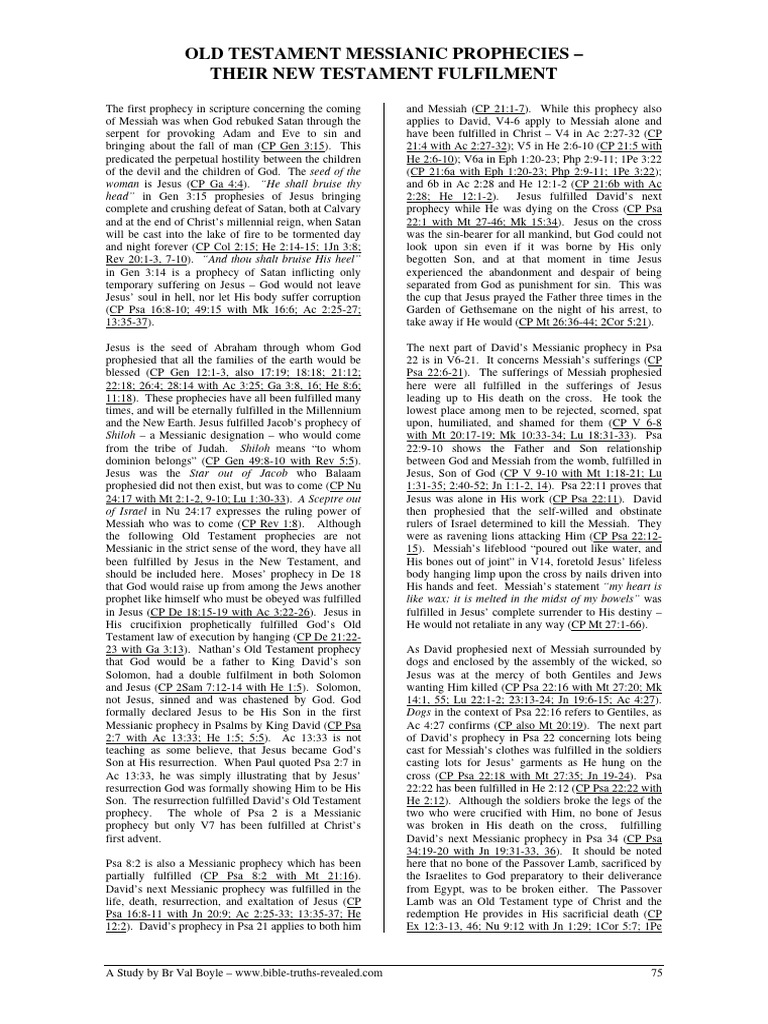 Val Boyle - OLD TESTAMENT MESSIANIC PROPHECIES | PDF | Messiah | Jesus