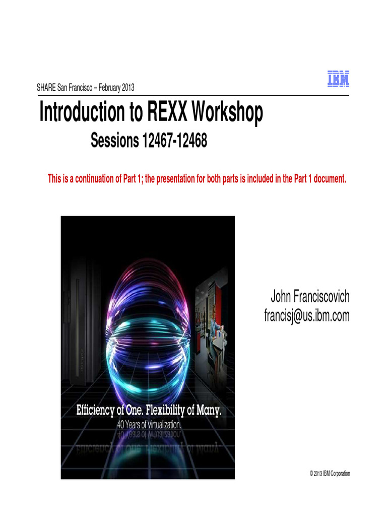Introduction to REXX Workshop Part 2 | PDF Introduction to REXX Workshop Part 2 | PDF