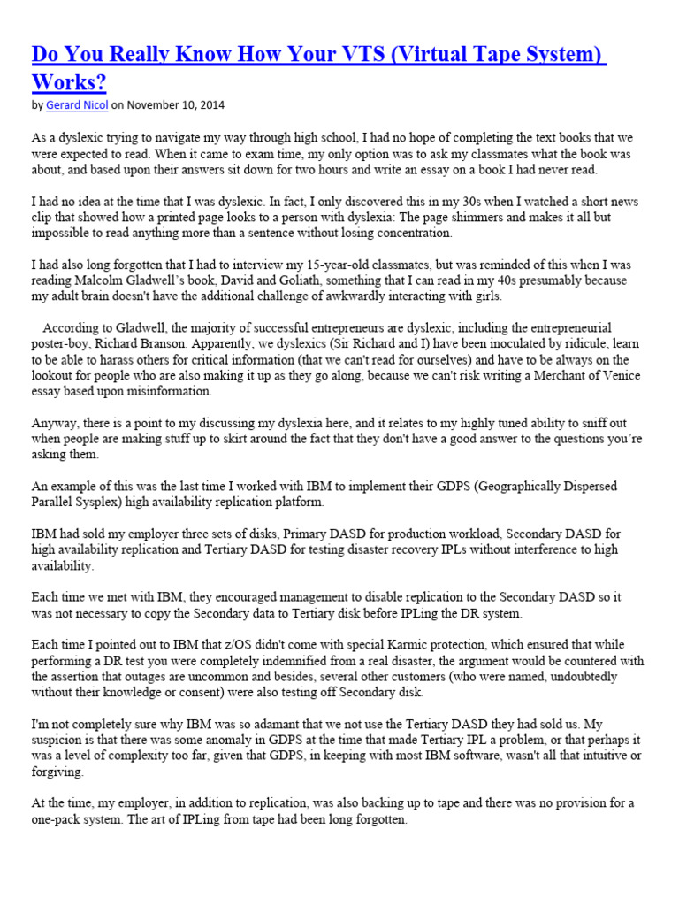 Using The VTS To Optimize Tape in zOS | PDF | Backup | Computer Data Storage