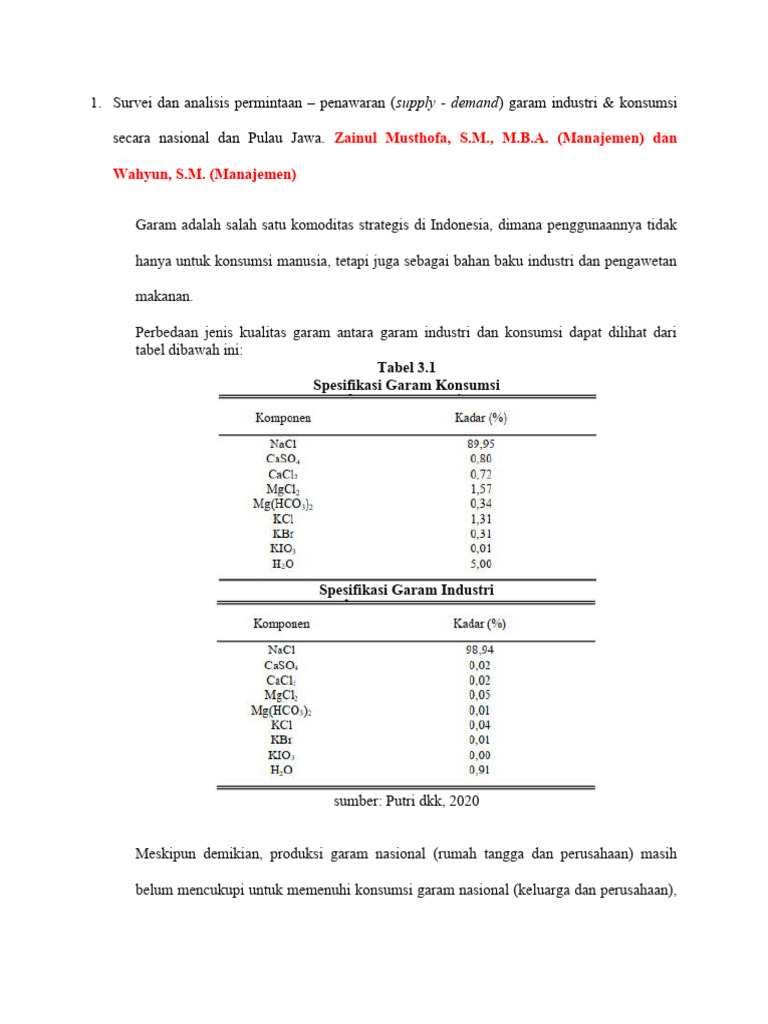 Analisis Supply-Demand Garam Indonesia | PDF | Sains & Matematika | Teknologi & Rekayasa