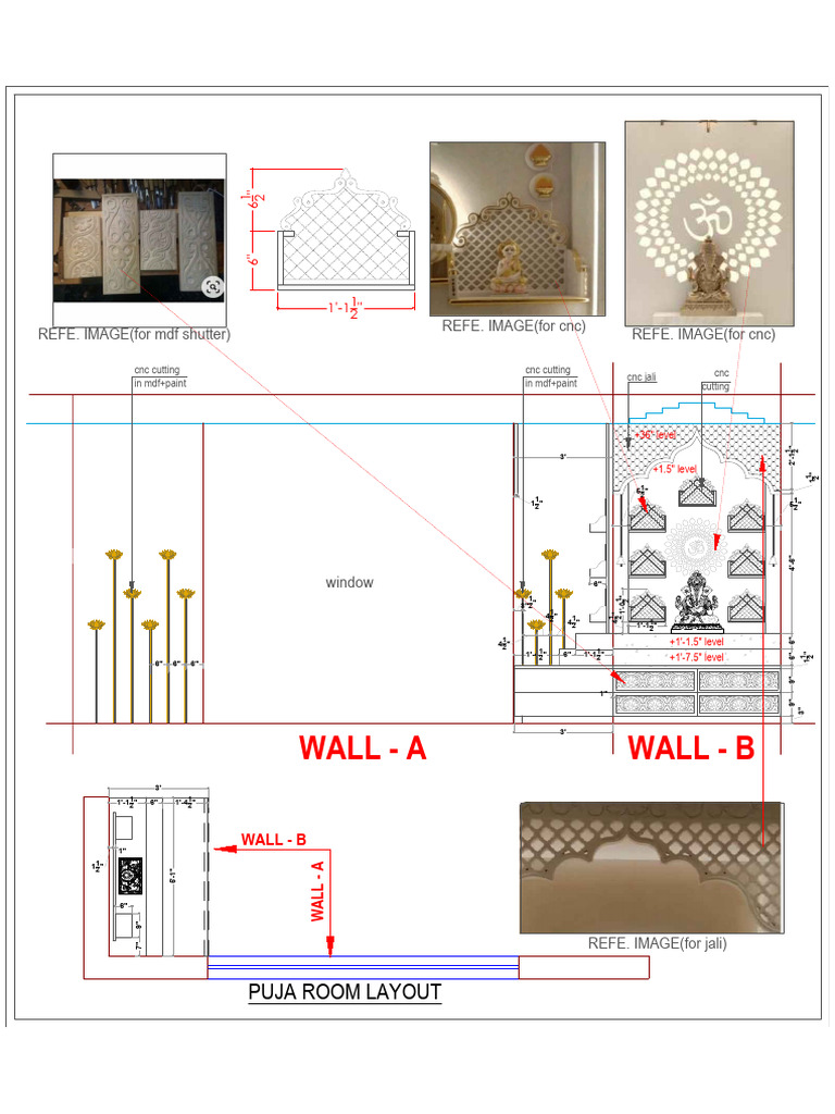 Pooja Room Design Dimensions and Plans | PDF