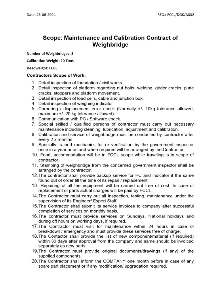 Scope of Work | PDF | Employment | Labor