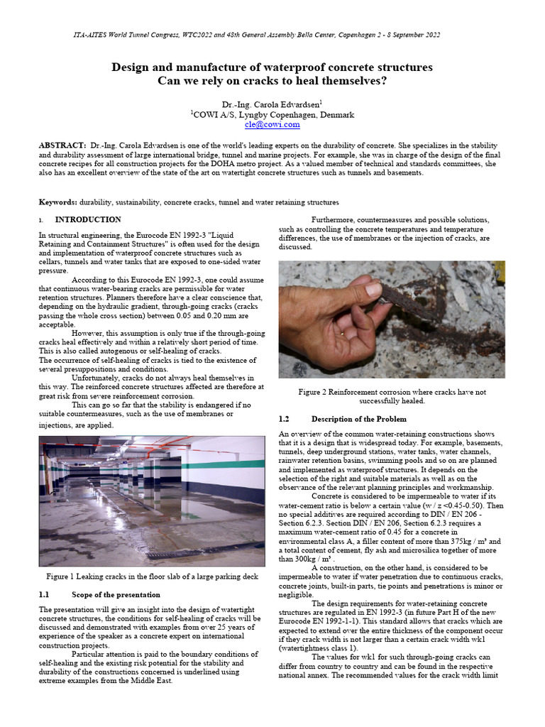 Design and Manufacture of Waterproof Concrete Struc Tures | PDF ...