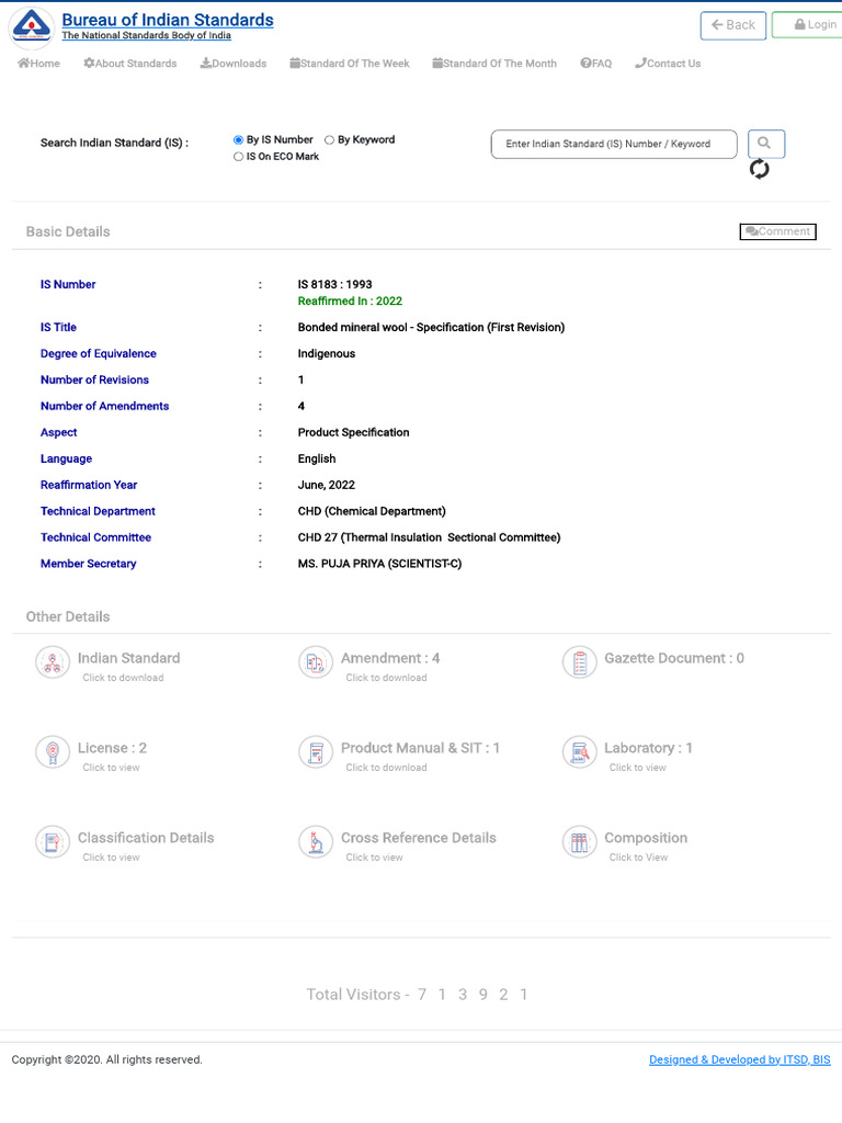 Indian - Standards - BIS Connect 8183 | PDF