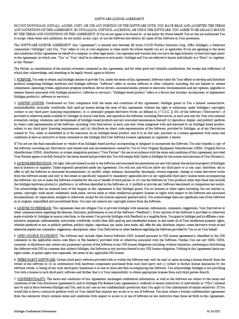 Solidigm OBL Commercial Use License | PDF | License | Copyright