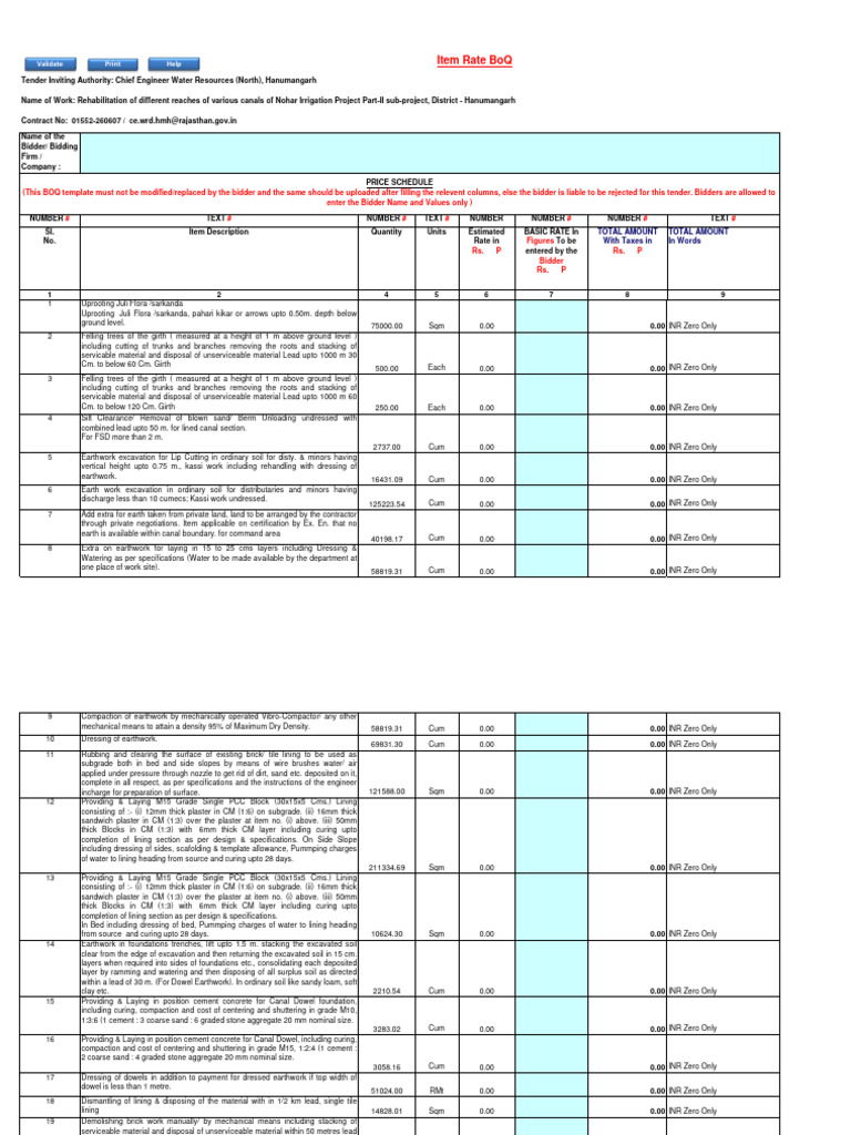 BOQ_706274 | Download Free PDF | Concrete | Pipe (Fluid Conveyance)