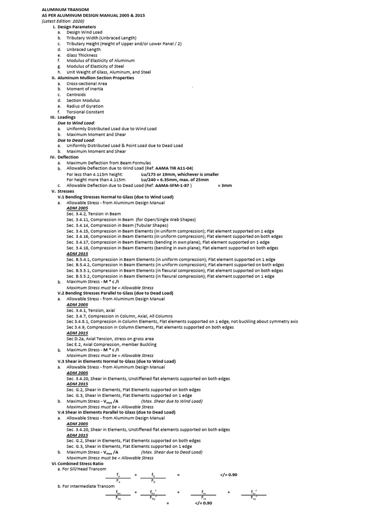 5 Transom Analysis | PDF | Beam (Structure) | Bending