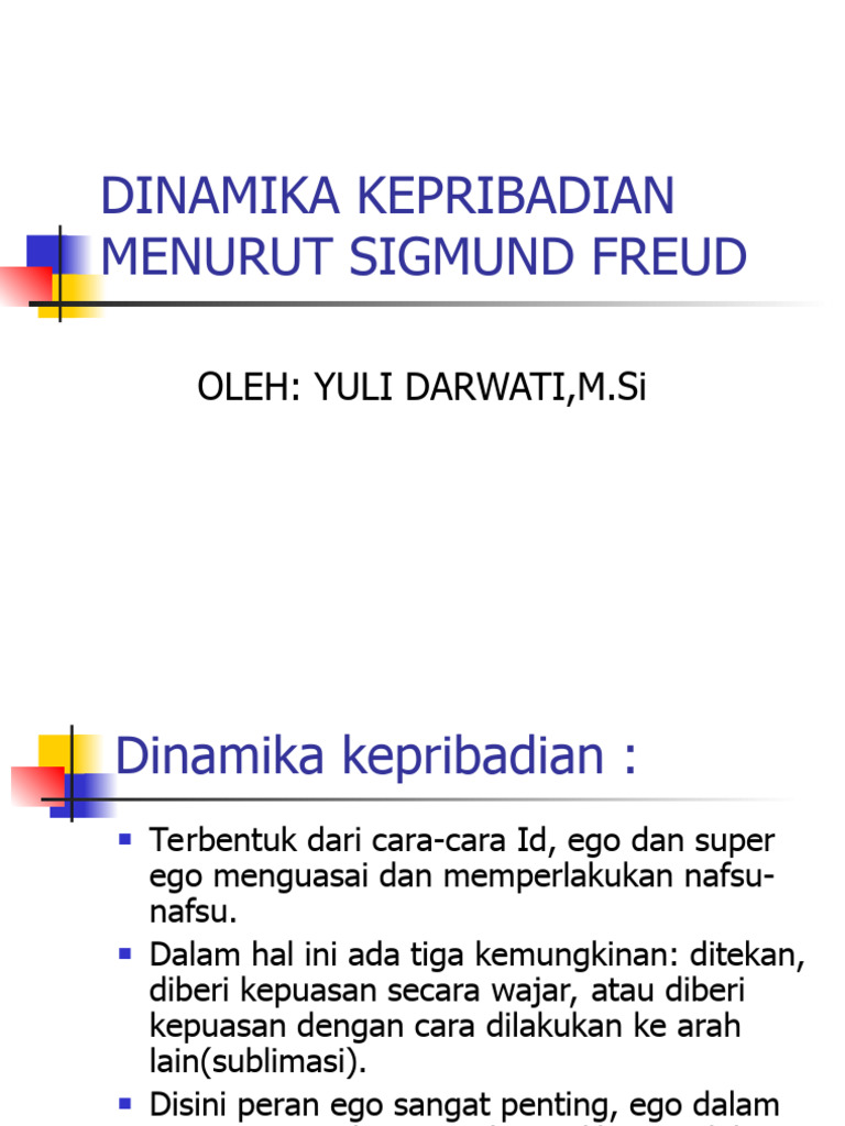 Dinamika Kepribadian Menurut Sigmund Freud Pdf