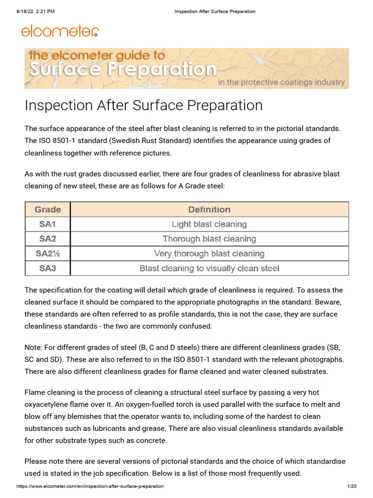Inspection After Surface Preparation | PDF | Surface Roughness | Paint