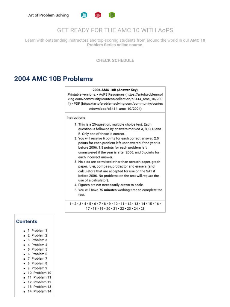 2004 AMC 10B | PDF | Circle | Area