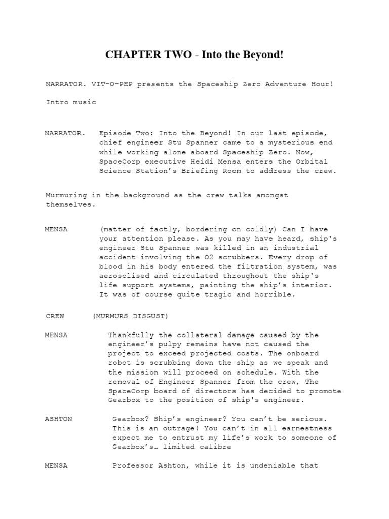 Spaceship Zero Adventure Hour Chapter Two - Into The Beyond | PDF ...
