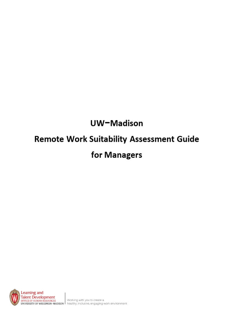 Remote Work Assessment For Managers | PDF | Employment | Business