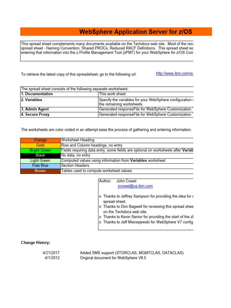 WebSphere z/OS V8.5 Config Guide | PDF | Spreadsheet | Session Initiation Protocol