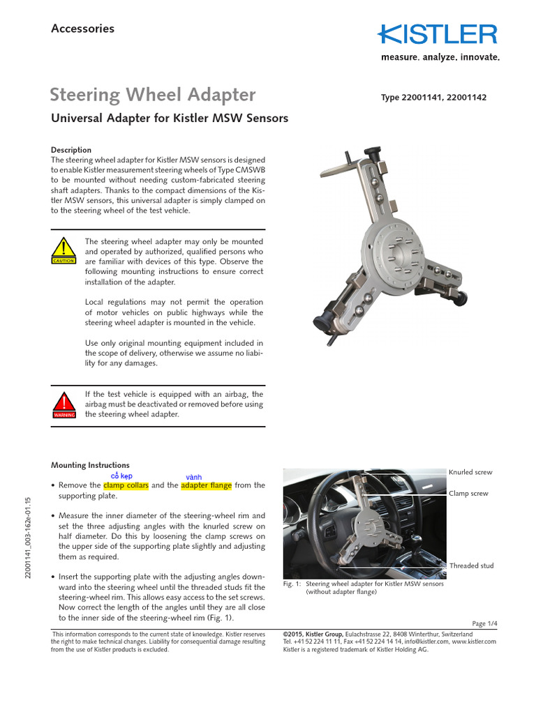 MSW Sensor Adapter | PDF | Steering | Screw