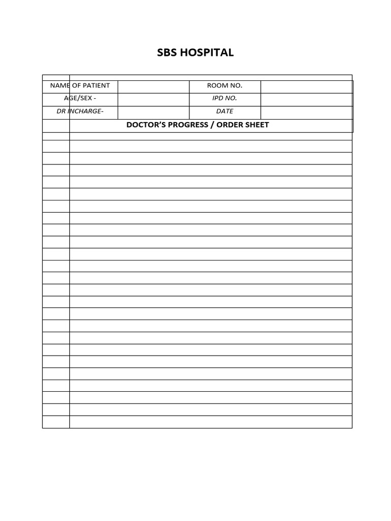 Doctor Progress Sheet | PDF