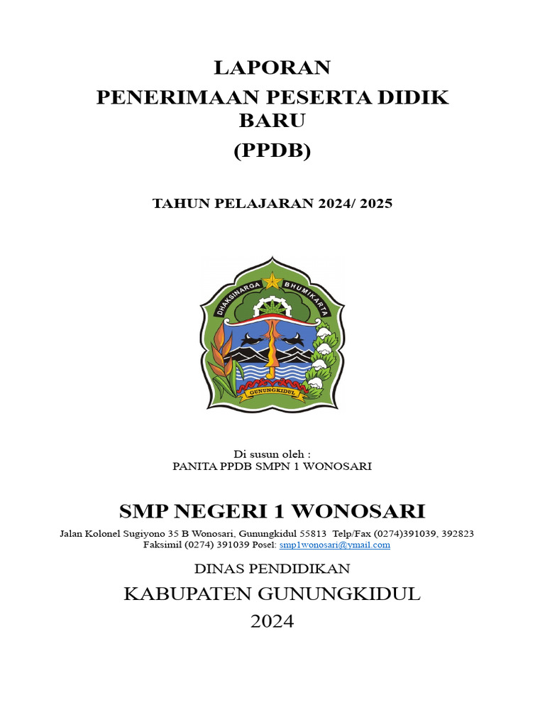 Draf - Laporan Panitia PPDB Spensa 2024 | PDF