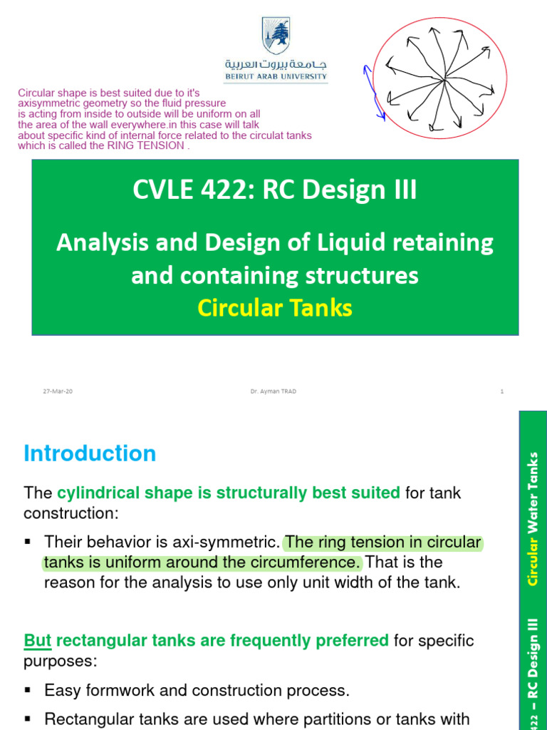 Circular Tank Design and Analysis Guide | PDF | Concrete | Reinforced ...