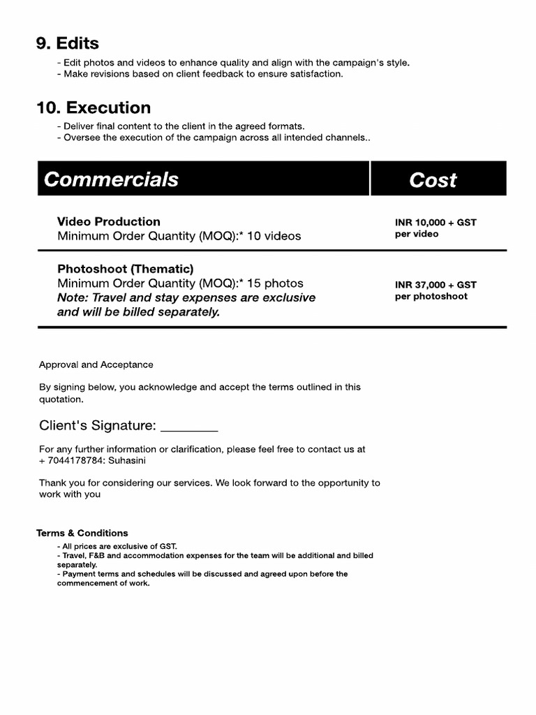 Video and Photo Production Quotation | PDF