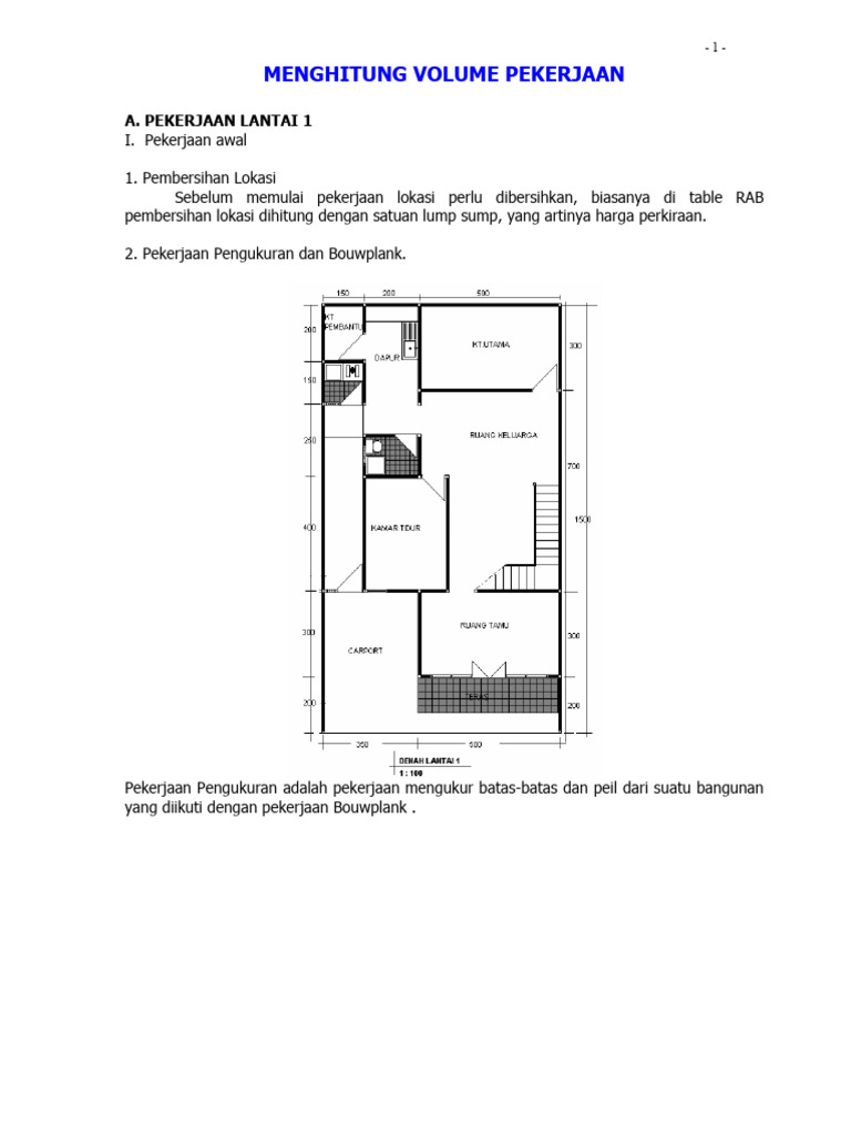 Menghitung Volume Pekerjaan Konstruksi | PDF