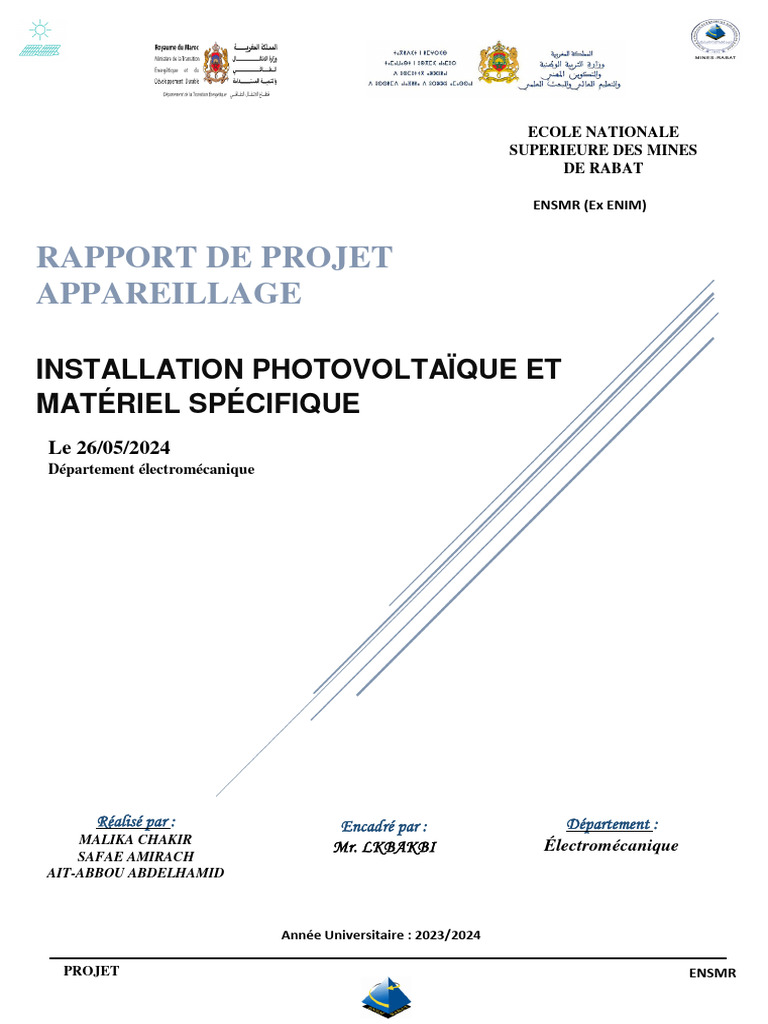 Rapport sur l'installation photovoltaïque | PDF | Pile rechargeable ...