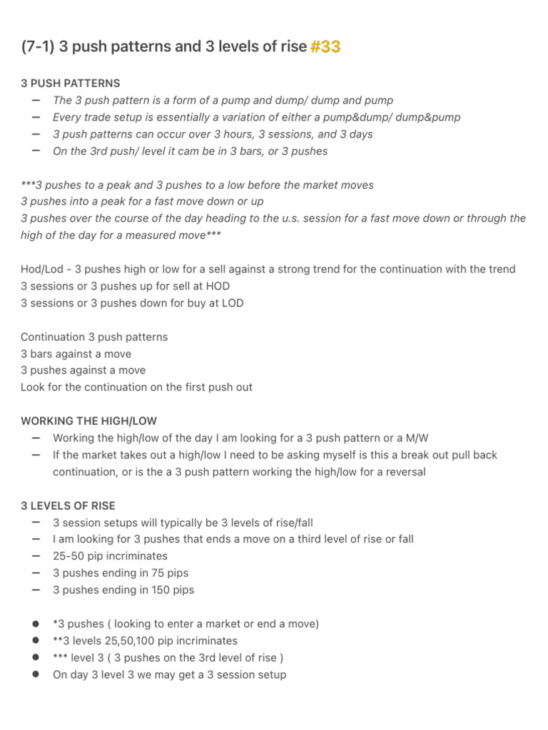 7-1 3 Push Patterns and 3 Levels of Rise 33 | PDF | Finance & Money ...