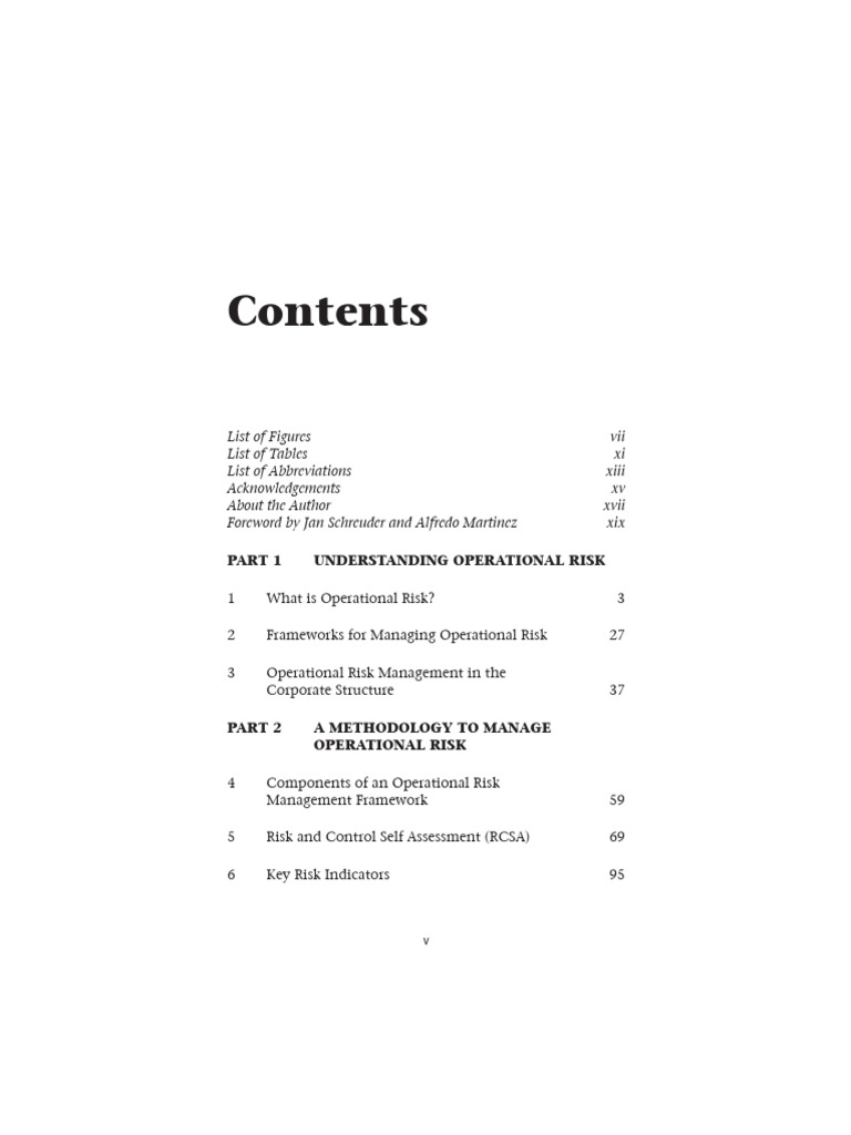 A Short Guide To Operational Risk Content | PDF