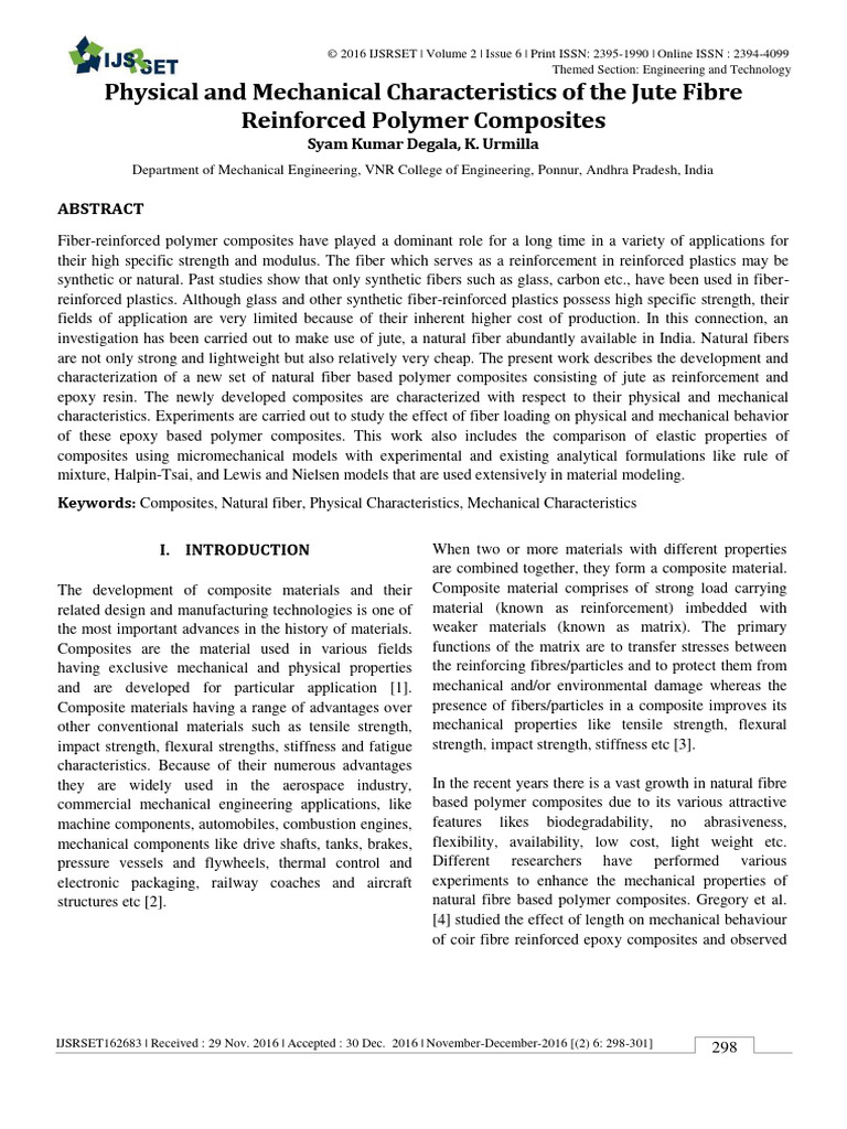 Physical and Mechanical Characteristics | PDF | Composite Material ...