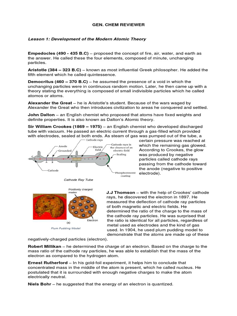 Reviewer of Gen Chem 0 RWS 2ND Summative Test | PDF | Atoms | Neutron