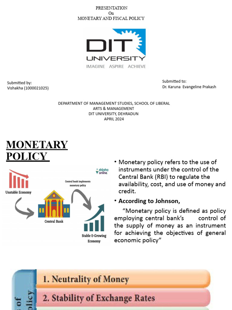 Monetary And Fiscal Policy Presentation Pdf Taxes Reserve Bank Of