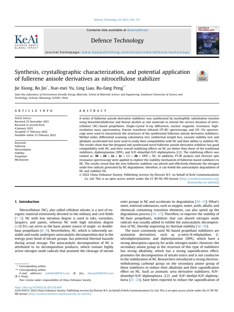 Synthesis, Crystallographic Characterization, and Potential Application of Fullerene Anisole ...
