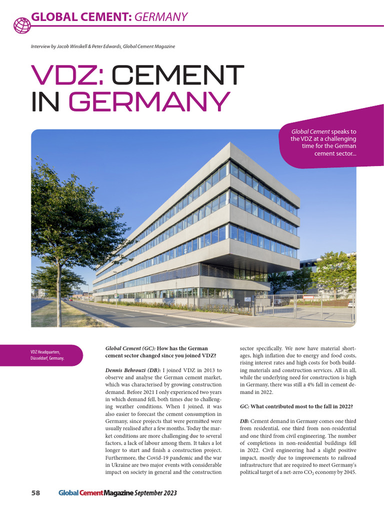 VDZ Interview Global Cement September 2023 | PDF | Cement | Renewable ...
