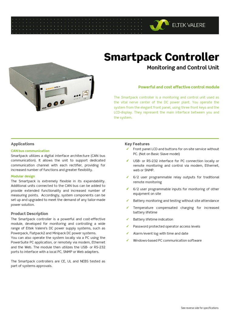 Datasheet Smartpack | PDF | Personal Computers | Battery Charger