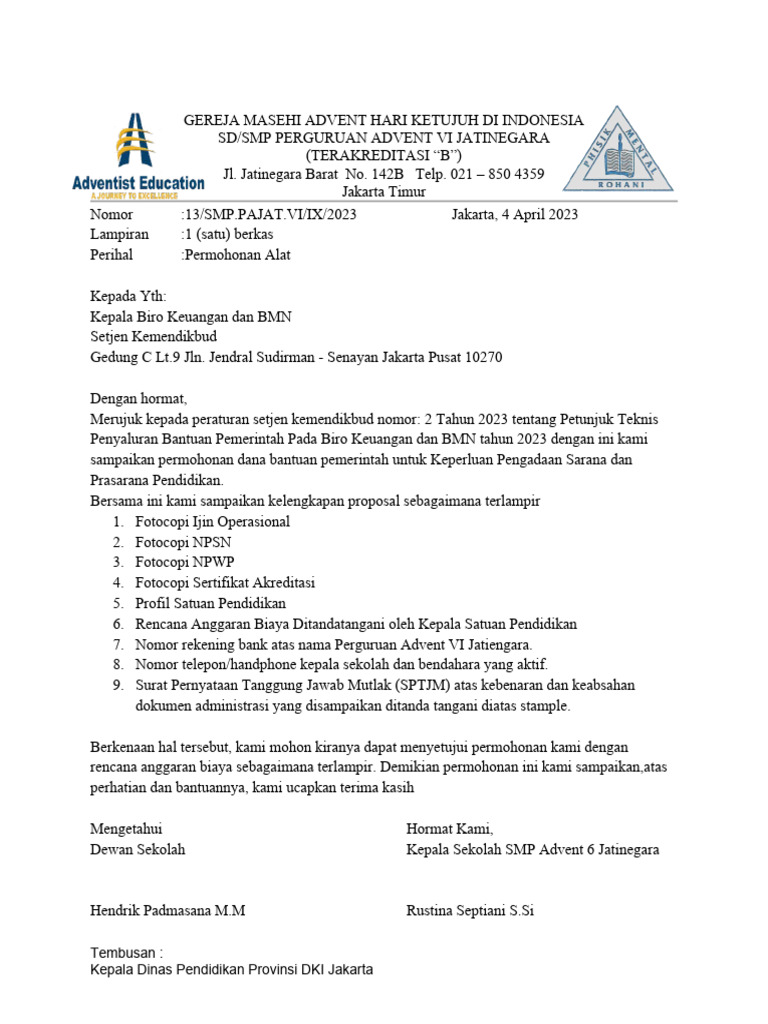 Proposal Permohonan | PDF