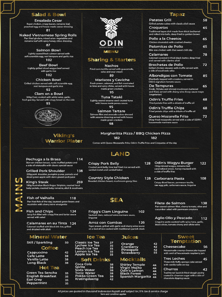 Menu Odin-1 | PDF