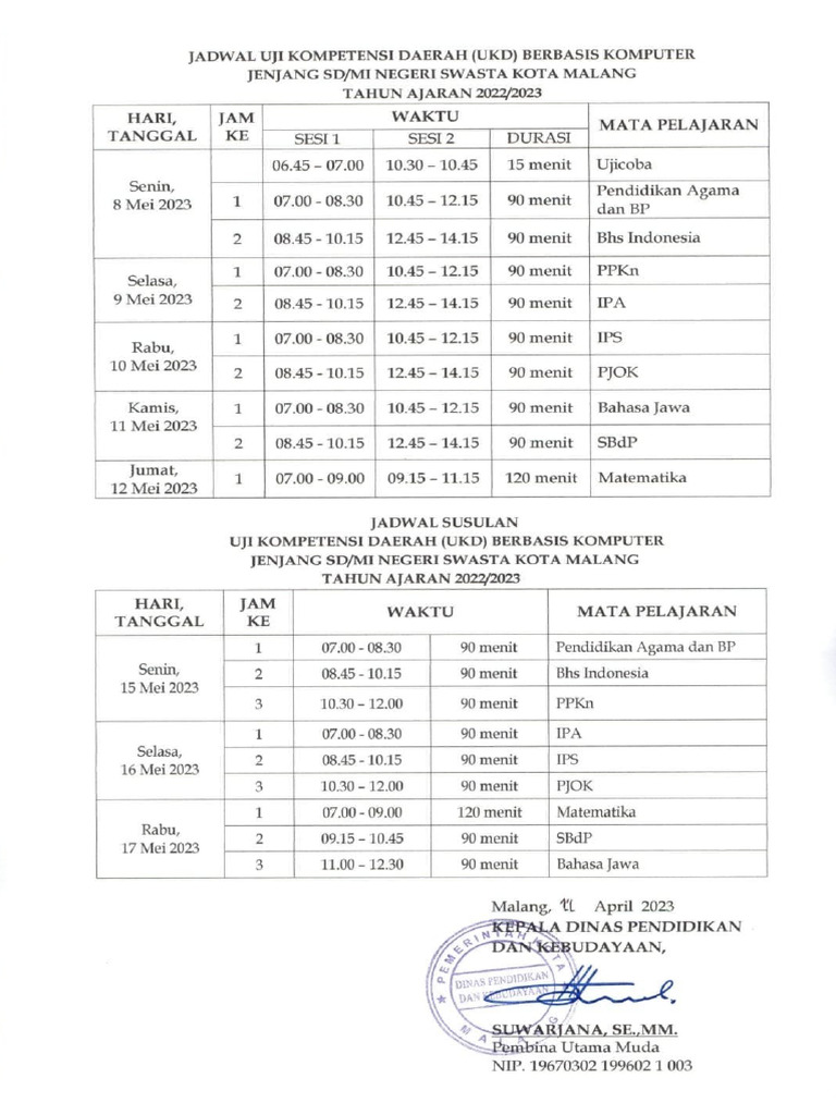 Jadwal UKD | PDF